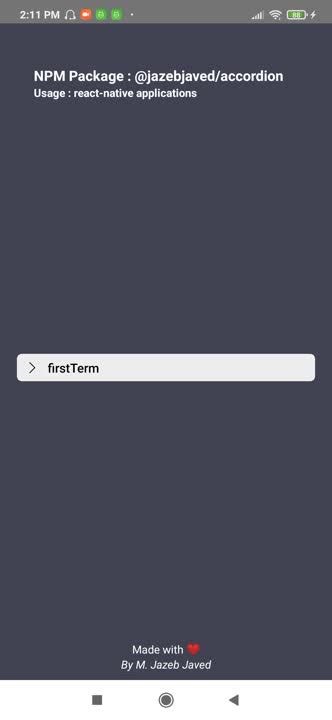 Video Muhammad Jazeb Javed On Linkedin Opensource Reactnative Npmpackage Accordions