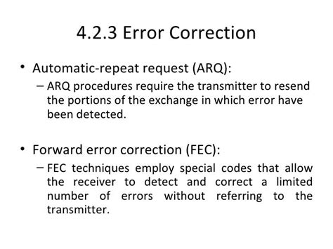 Error Correction Arq Fec