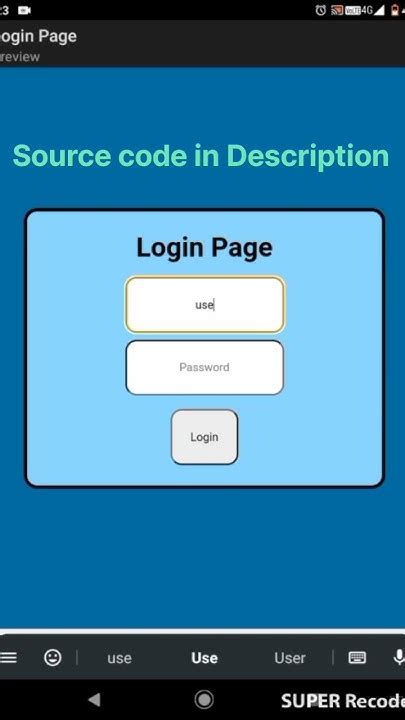 Simple Login Page Using Html Css And Js Shorts Shortsfeed Coding Webdev Youtube