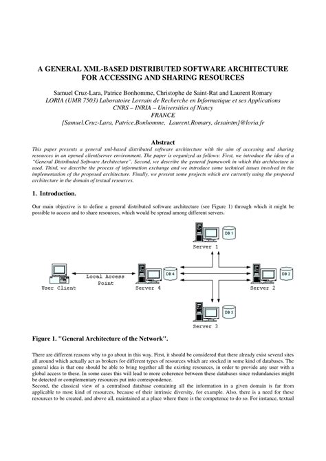Pdf A General Xml Based Distributed Software Architecture For