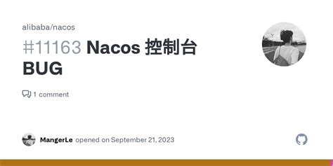 Nacos 控制台 Bug · Issue 11163 · Alibabanacos · Github