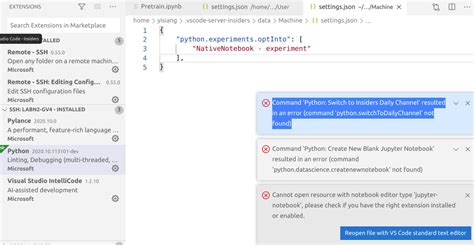 Cant Open Notebook Editor On Remote Ssh · Issue 531 · Microsoft
