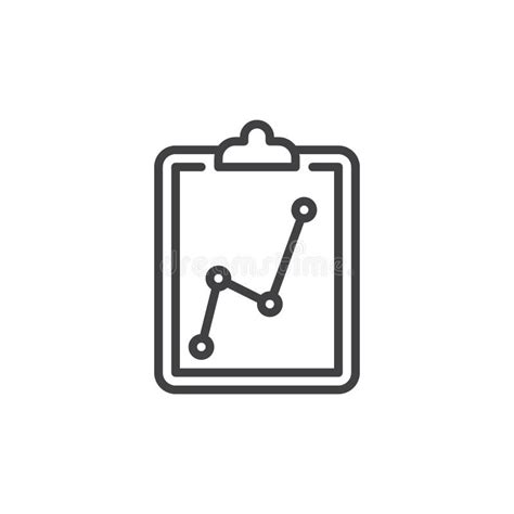 Clipboard Statistics Line Icon Outline Vector Sign Stock Vector Illustration Of Chart