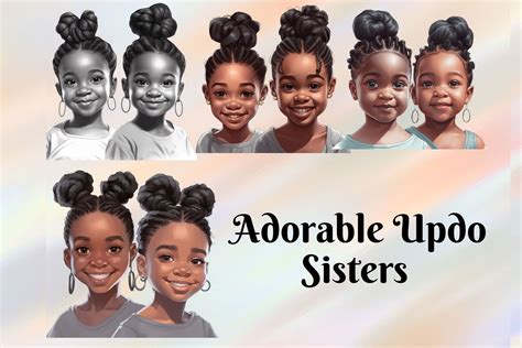 Adorable Black Sisters Clip Art Besties Graphic By Afrocentric Artistry