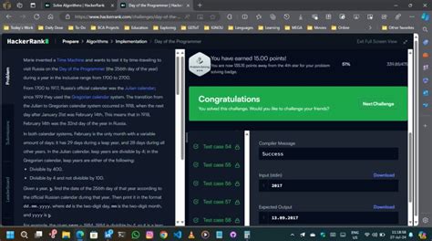 Roshan Kumar On Linkedin Hackerrank Dayoftheprogrammer Algorithm Problemsolving Dsa