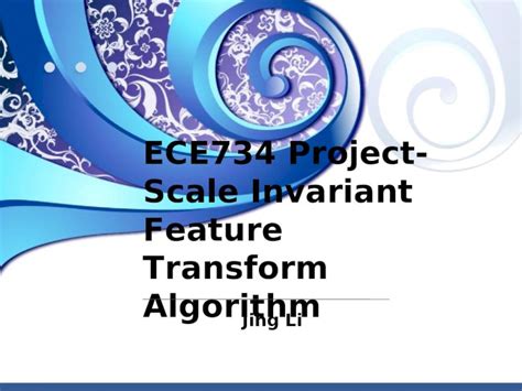 ppt ece734 project scale invariant feature transform algorithm