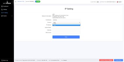 Introduction To ANTMINER Series Management Interface BITMAIN Support