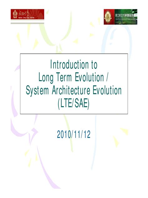 Introduction To Long Term Evolution System Architecture Evolution Lte Sae Pdf Computer