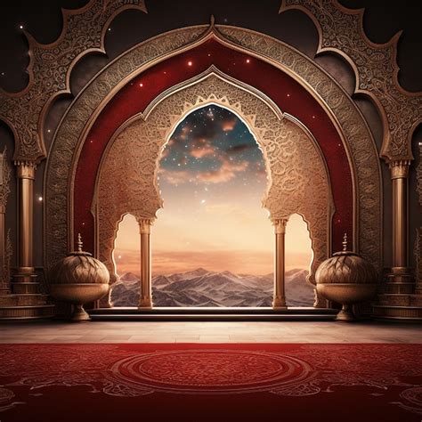 Premium Ai Image Mughal Arc Backdrop Designs
