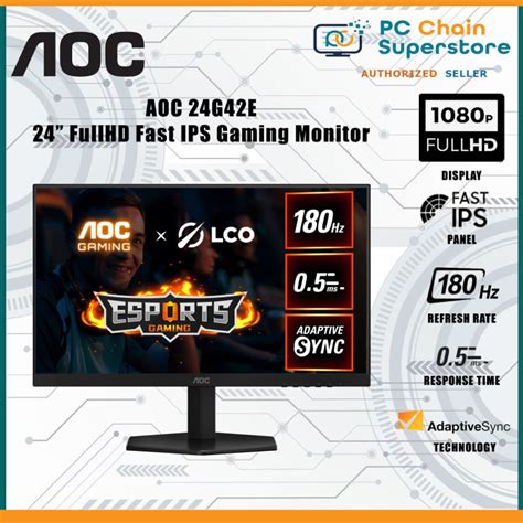 Aoc 24g42e Fast Ips Gaming Monitor 24 Full Hd Ips 180hz 0 5ms Adaptive Sync Hdr