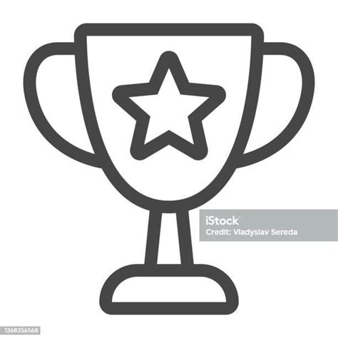 흰색 배경에 격리 된 라인 스타일의 우승자 컵 벡터 아이콘 트로피에 대한 스톡 벡터 아트 및 기타 이미지 트로피 1위 검은색 Istock