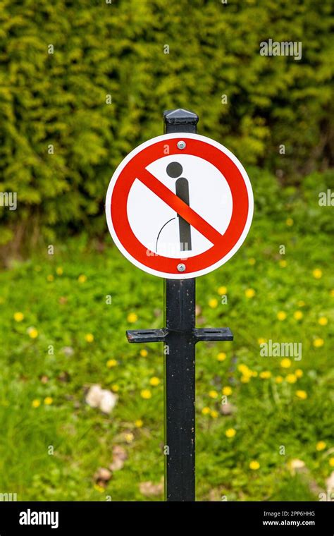 Public Sign No Pee It Is Forbidden To Urinate In This Place Or On