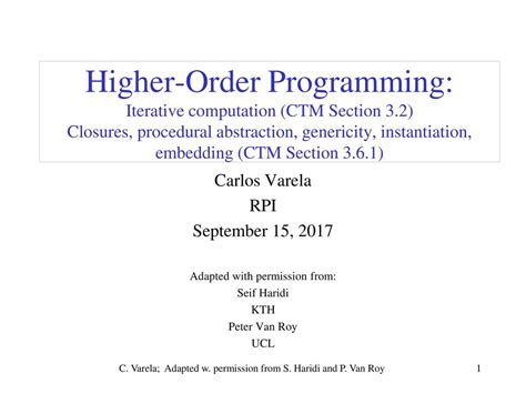 Higher Order Programming Iterative Computation Ctm Section 3 Ppt Download