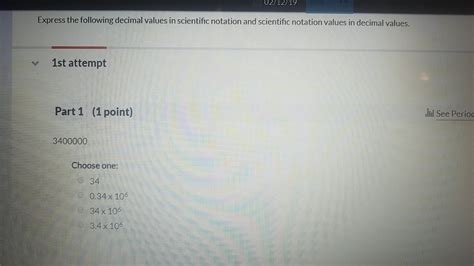 Solved 021219 Express The Following Decimal Values In