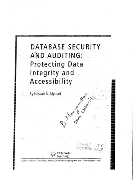 Data Base Security Privacy And Auditing Pdf