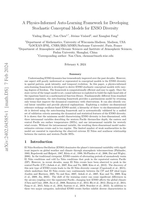 Pdf A Physics Informed Auto Learning Framework For Developing Stochastic Conceptual Models For