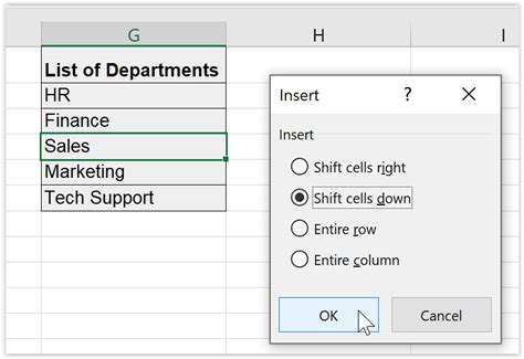 Excel Shift Cells Down Right Andmoredelta