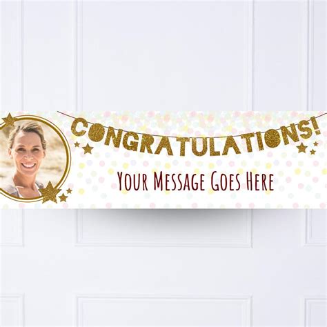 Gold Garland Congratulations Personalised Party Banner Party Pieces