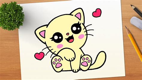 How To Draw A Cute Easy Kitten