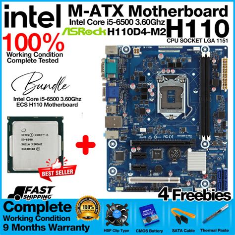 Intel 6th7th Motherboard Processor Bundle Core I3i5 Set Hdmidvi