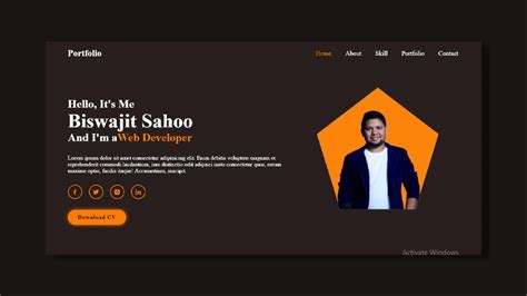Animated Portfolio Website Using Html Css Personal Portfolio Website With Text Typing