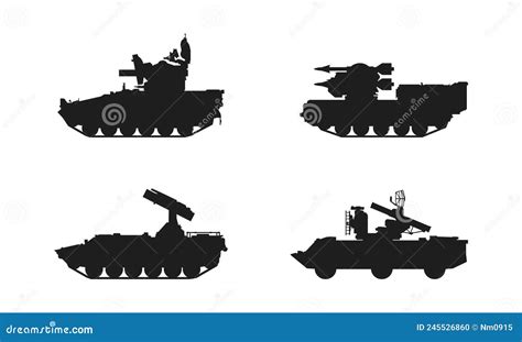 Short Range Air Defense Missile System Set War And Army Symbol Stock Vector Illustration Of