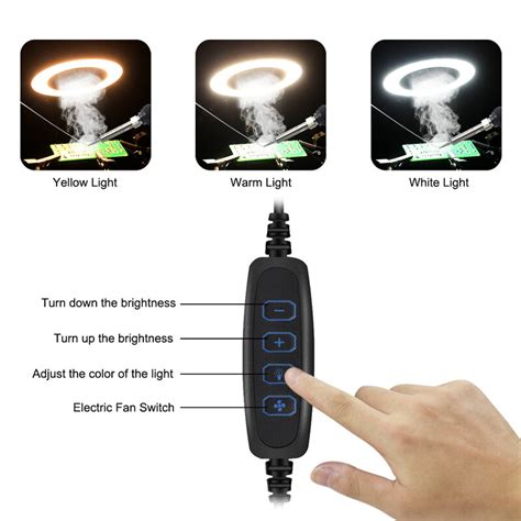Toolour 납땜 흡연 기기 Usb Led 램프 조명 배기 팬 기능 3 In 1 예비 필터 스폰지 장착 용접 장비