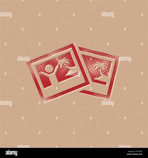 Picture File Format Icon In Halftone Style Grunge Background Vector Illustration Stock Vector