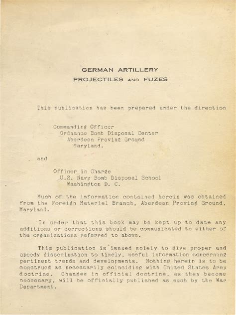 German Artillery Projectiles And Fuzes Pdf Shell Projectile Cartridge Firearms
