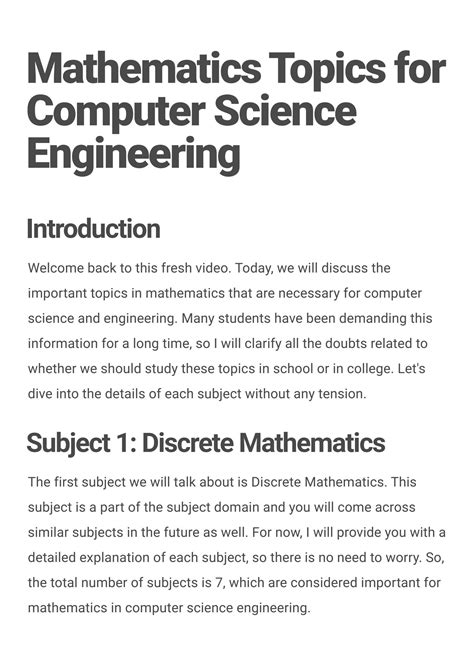 Solution Mathematics Topics For Computer Science Engineering Studypool
