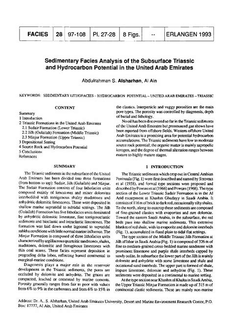Pdf Sedimentary Facies Analysis Of The Subsurface Triassic And