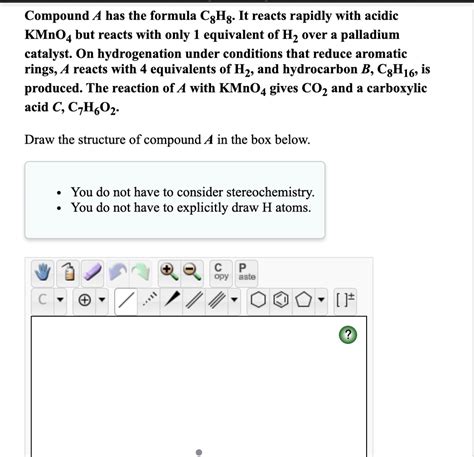 Compound Has The Formula Cghg It Reacts Rapidly With Acidic Kmno4 But Reacts With Only 1