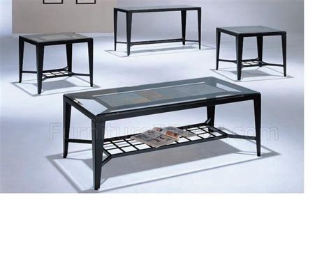 Black Finish Modern 3 Pc Coffee Table Set Woptional Sofa Table