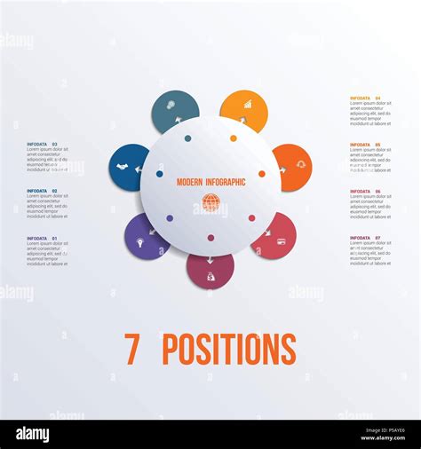 Template Flower Colorful Infographics 7 Positions To Use For Flowchart Workflow Banner Stock