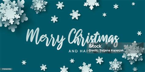 메리 크리스마스 카드 배너 프레임에는 종이 컷 눈송이가 있습니다 12월에 대한 스톡 벡터 아트 및 기타 이미지 12월 3차원 형태 가격 Istock