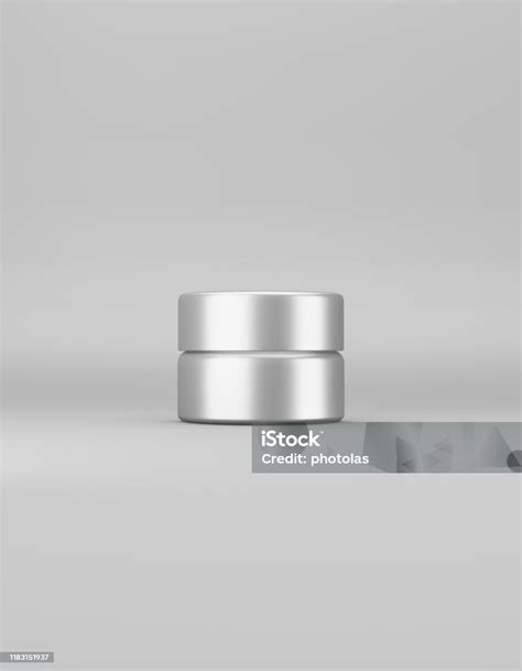 회색 배경에 뚜껑 모형이있는 작은 금속 항아리 템플릿 포장 식품 화장품 화학 3d 렌더링 0명에 대한 스톡 사진 및 기타 이미지 Istock