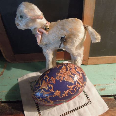 Vintage Easter Candy Container Tin Easter Egg Collectible Candy