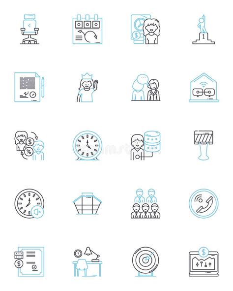 Mobile Banking Linear Icons Set Convenience Accessibility Security Efficiency Innovation