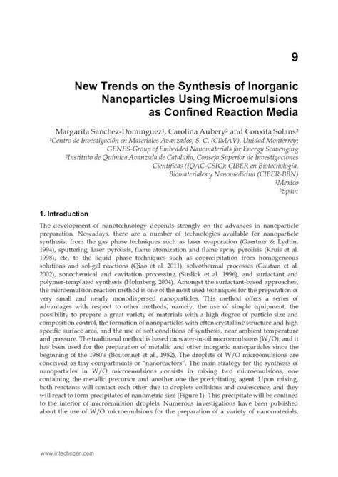 Pdf New Trends On The Synthesis Of Inorganic Nanoparticles