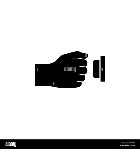 Finger Pressing Door Bell Flat Vector Icon Simple Solid Symbol