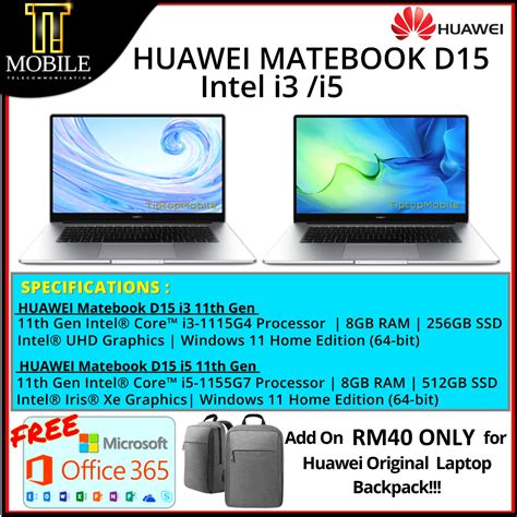 HUAWEI MateBook D15 11th i3/i5 2022 | HONOR Magicbook X14 i3 (8GB+256GB ...