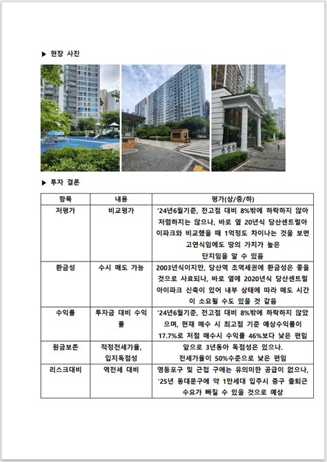 당산동 당산삼성래미안4차 아파트 수익률 분석 보고서 [열반스쿨 기초반 76기 15조 꾸준한쿠키]