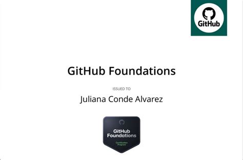 Github Certification Githubfoundations Achievement Juliana Conde 15 Comentários
