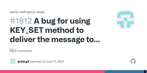 A Bug For Using Keyset Method To Deliver The Message To Swss