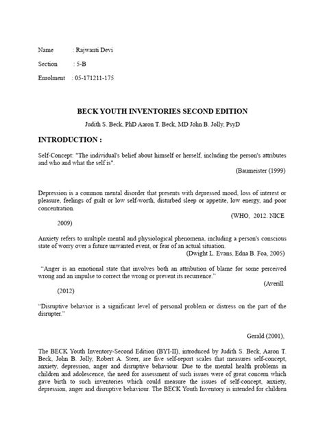 Psychology Document Download Free Pdf Self Esteem Major