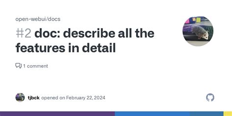 Doc Describe All The Features In Detail · Issue 2 · Open Webuidocs