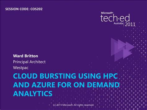 Ppt Cloud Bursting Using Hpc And Azure For On Demand Analytics Powerpoint Presentation Id 789065