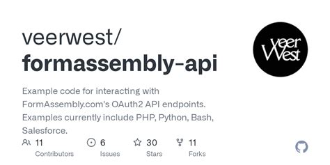 Github Veerwestformassembly Api Example Code For Interacting With