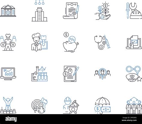 Investment Firms Line Icons Collection Portfolio Diversification Asset Allocation Mutual
