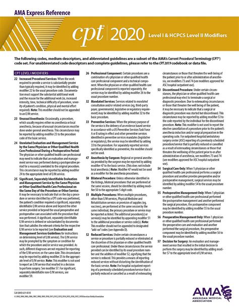 [read] Cpt And Hcpcs Level Ii 2020 Express Reference Coding Modifiers Cpt 2020 Express